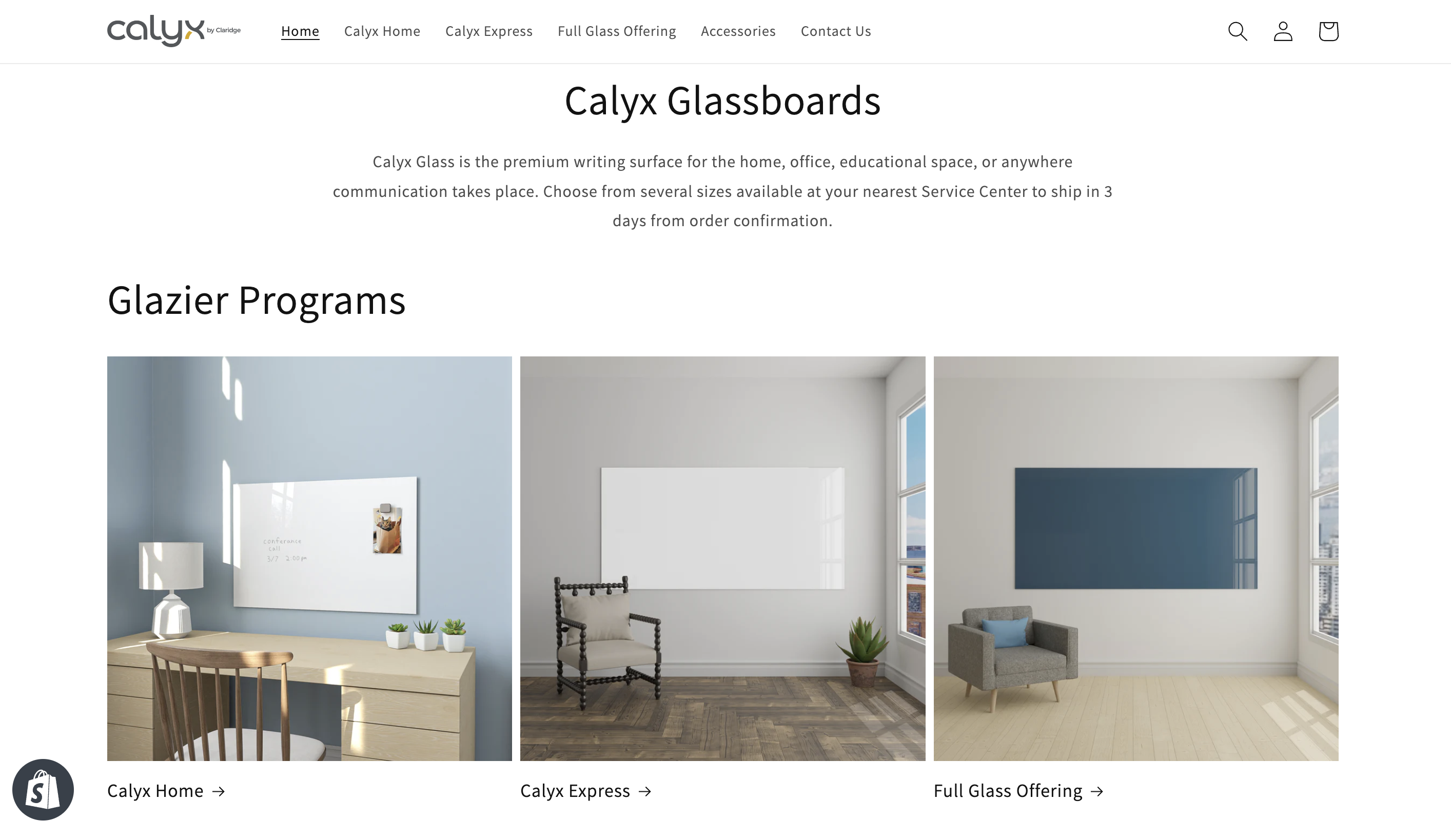 Glazier Glass Program - Calyx by Claridge